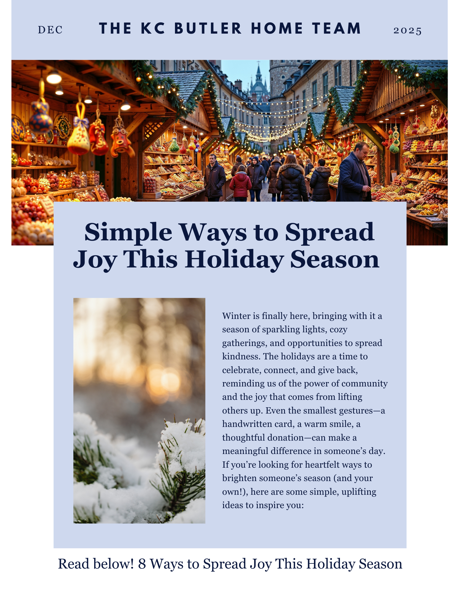 December Newsletter - The Home Team